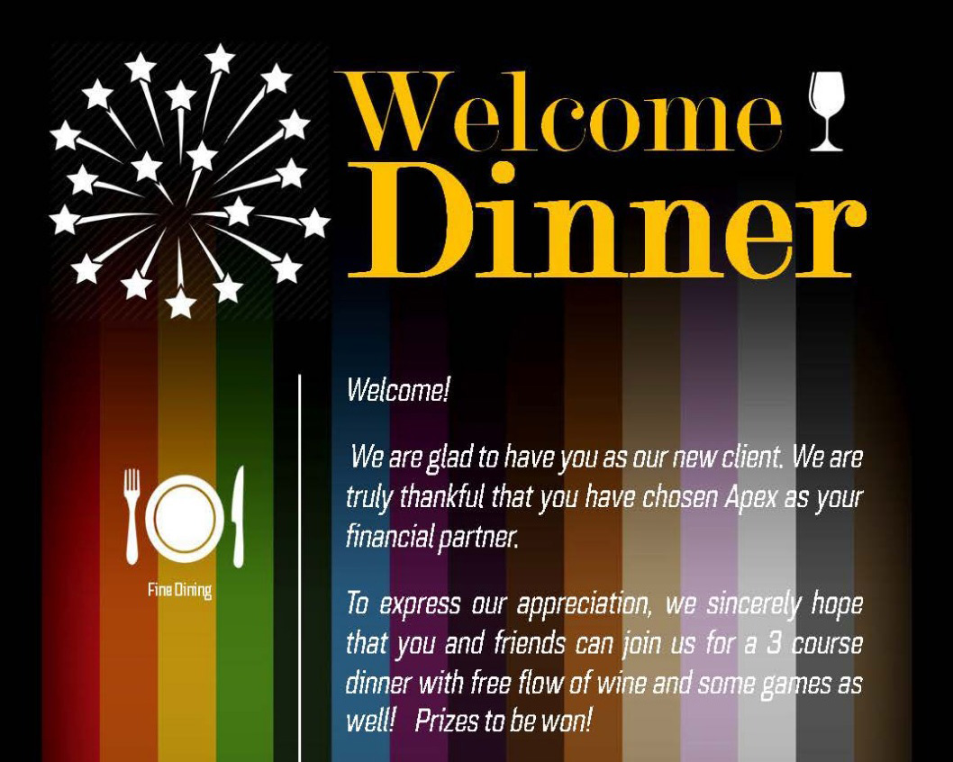 Welcome Dinner (2018 Oct 31) - Apex Private Wealth Management