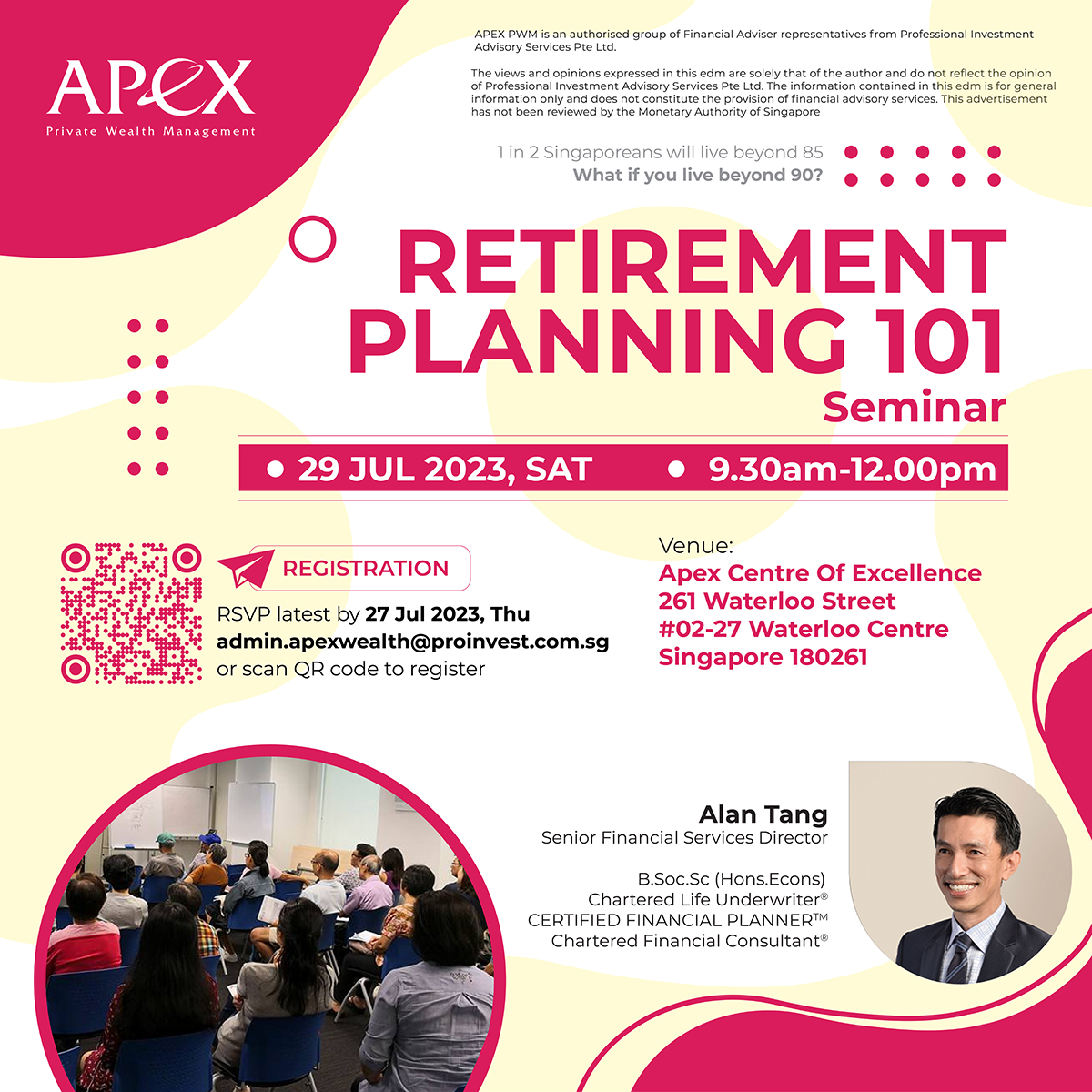 Retirement Planning 101 Seminar - 29 JULY 2023 - Apex Private Wealth ...