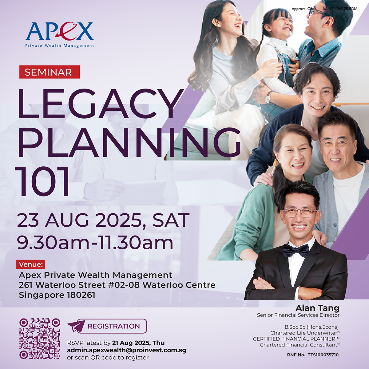 Legacy Planning 101 Seminar - 23 August 2025 - Apex Private Wealth Management